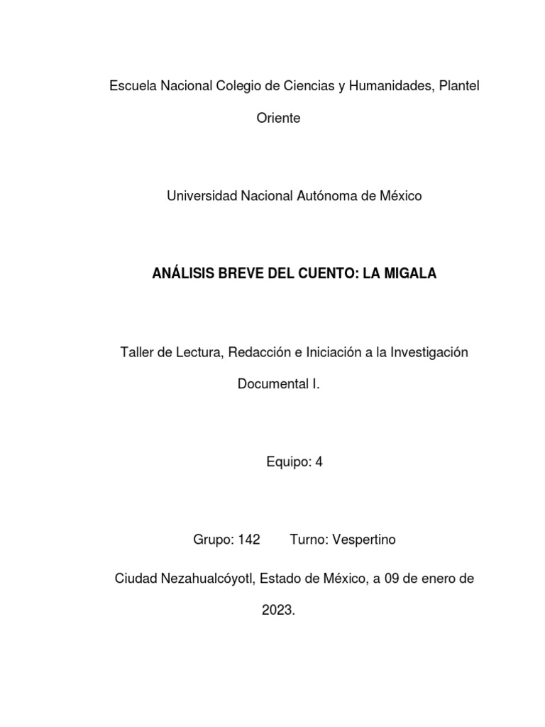 ANALISIS DE LA MIGALA - Version Definitiva | PDF