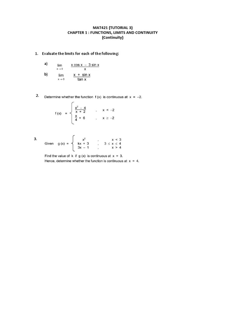 Mat421 Tutorial 3 | PDF