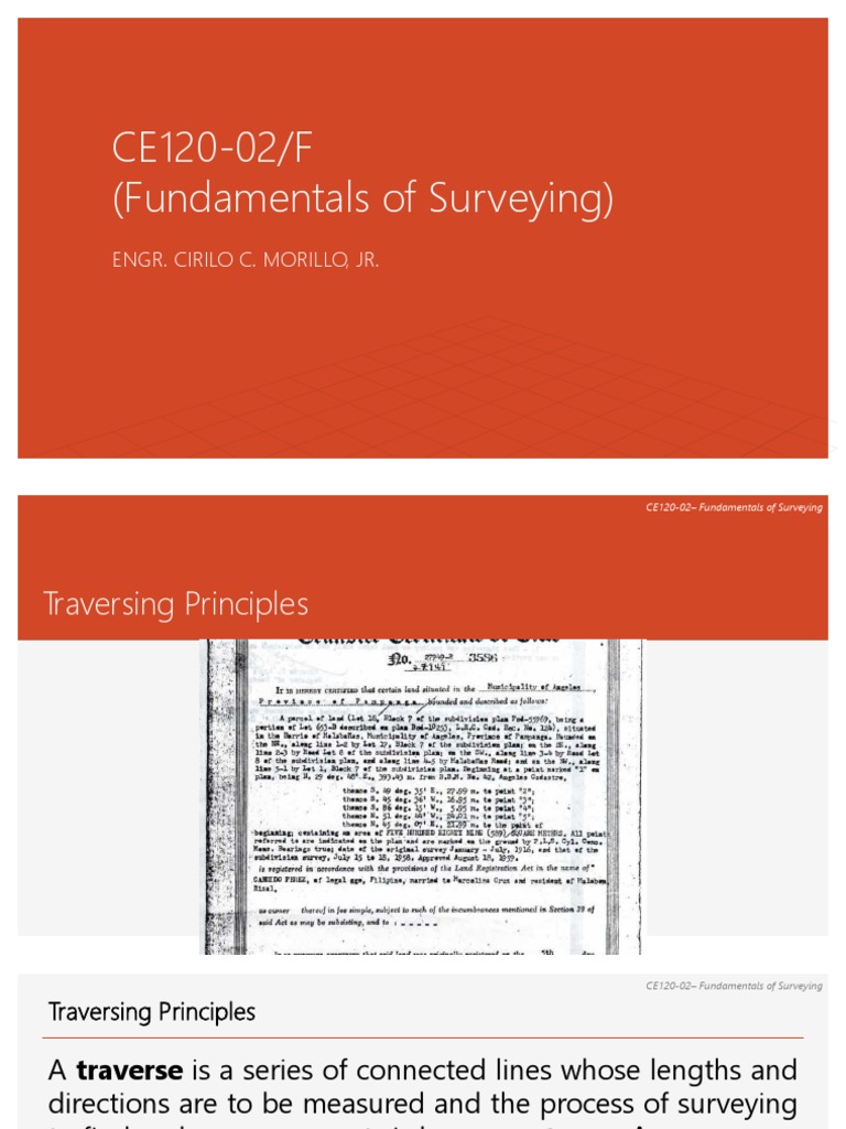 CE120-02 Lecture 5 - Traversing | PDF | Surveying | Geodesy CE120-02 Lecture 5 - Traversing | PDF | Surveying | Geodesy