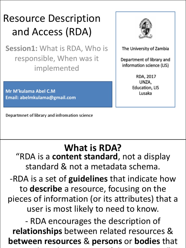 Resource Description and Access (RDA) - Introduction | PDF | Metadata | Information Science