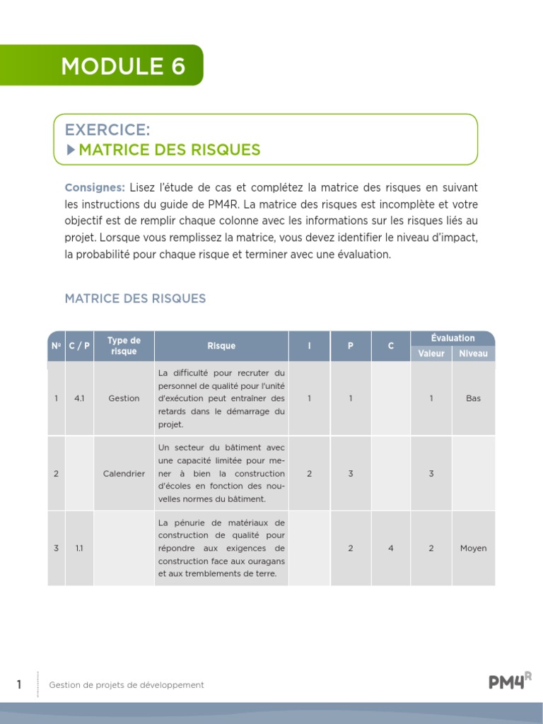 Exercice La Maâtrise Des Risques | PDF | Risque