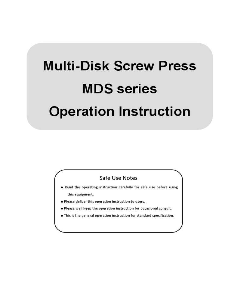 MDS Operation Manual | PDF | Electrical Wiring | Valve