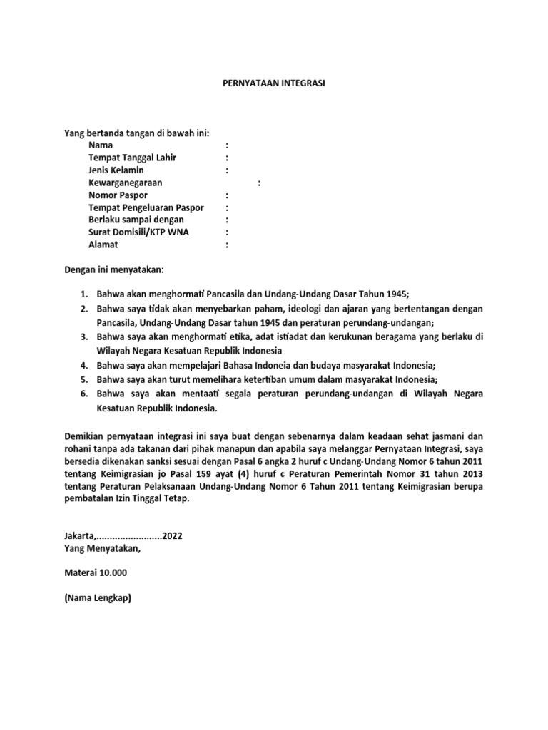 Pernyataan Integrasi | PDF