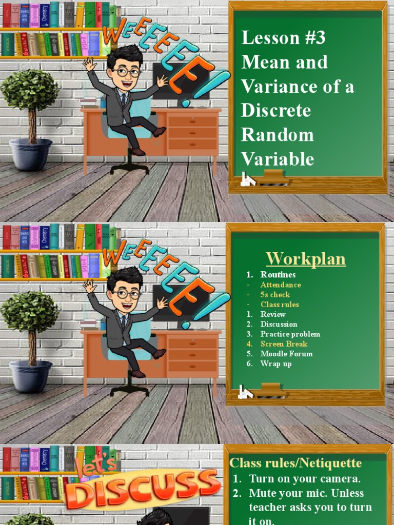 Mean Variance And Expected Value Of Discrete Random Variables Pdf 2971