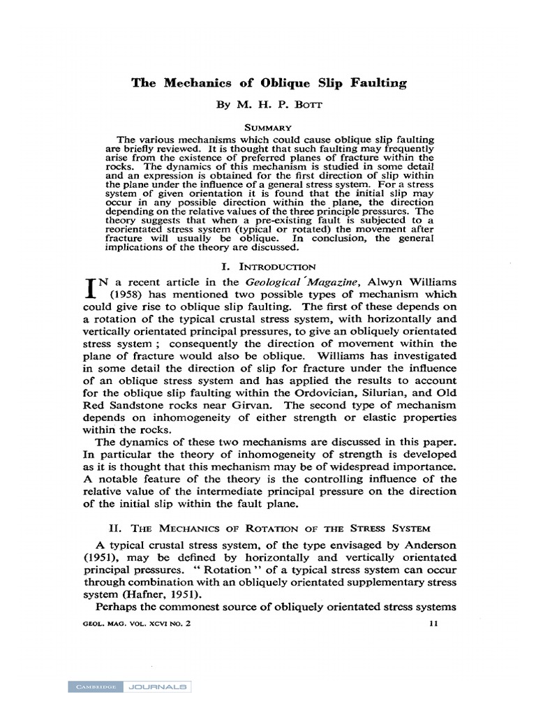 (Bott, M. H. P. 1959) - The Mechanics of Oblique Slip Faulting ...