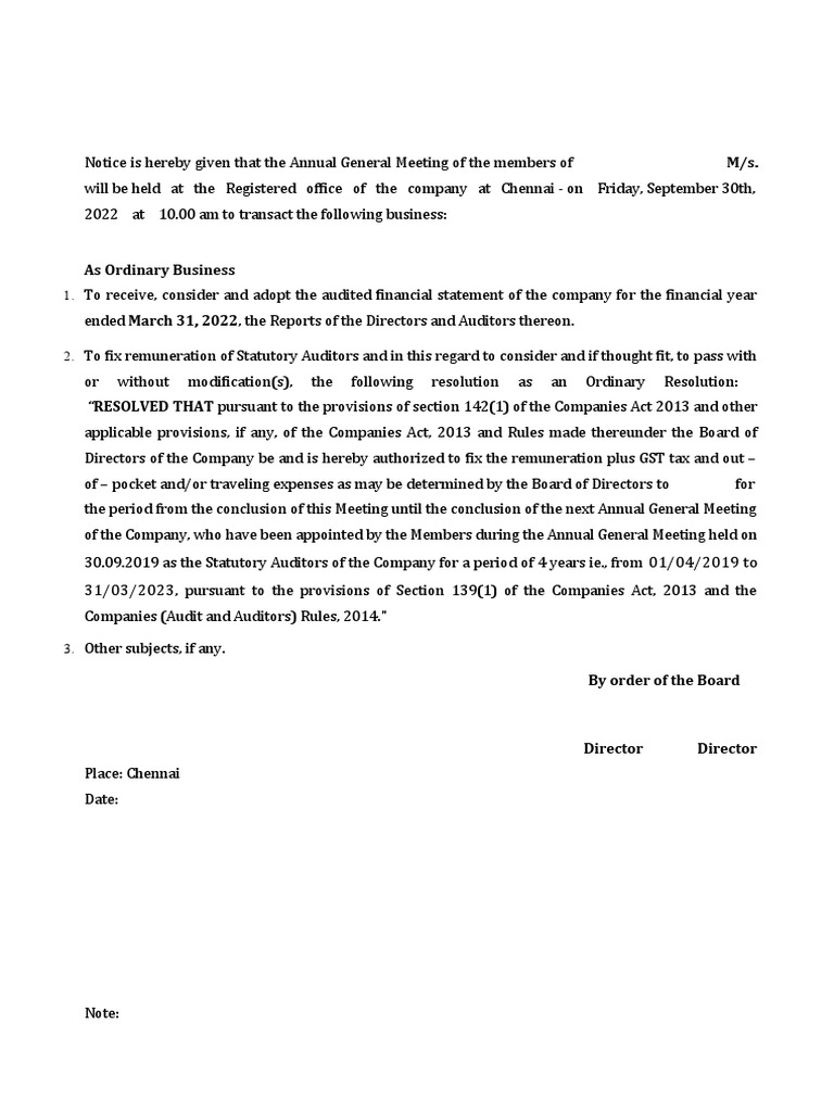 Board of Directors Report | PDF | Audit | Going Concern