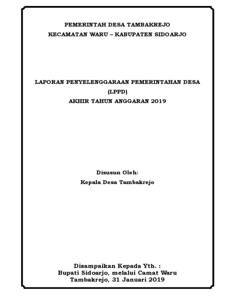 BAB-LPPD Desa-Tambakrejo-2019 REV | PDF