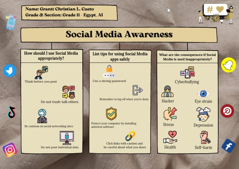 Tips for Safe and Responsible Social Media Use: A Guide for Students | PDF