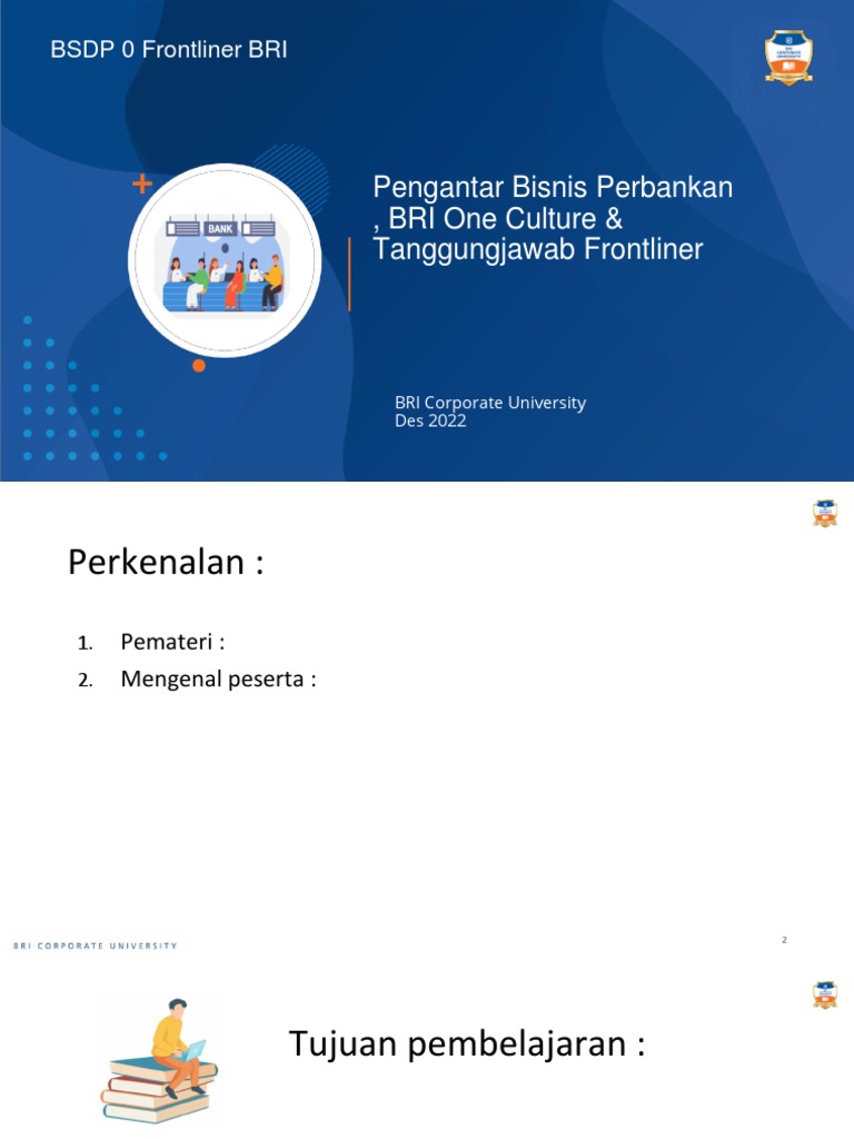 AKHLAK DAN BUDAYA KERJA FRONTLINER BRI | PDF