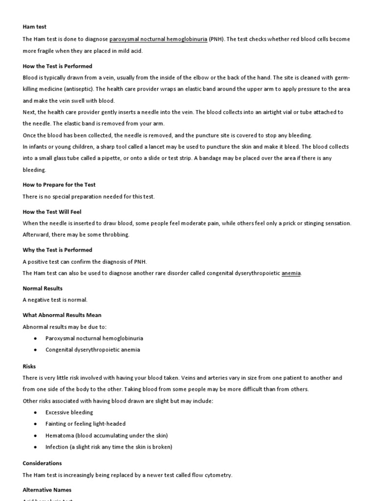 Ham Test | PDF | Medical Specialties | Epidemiology