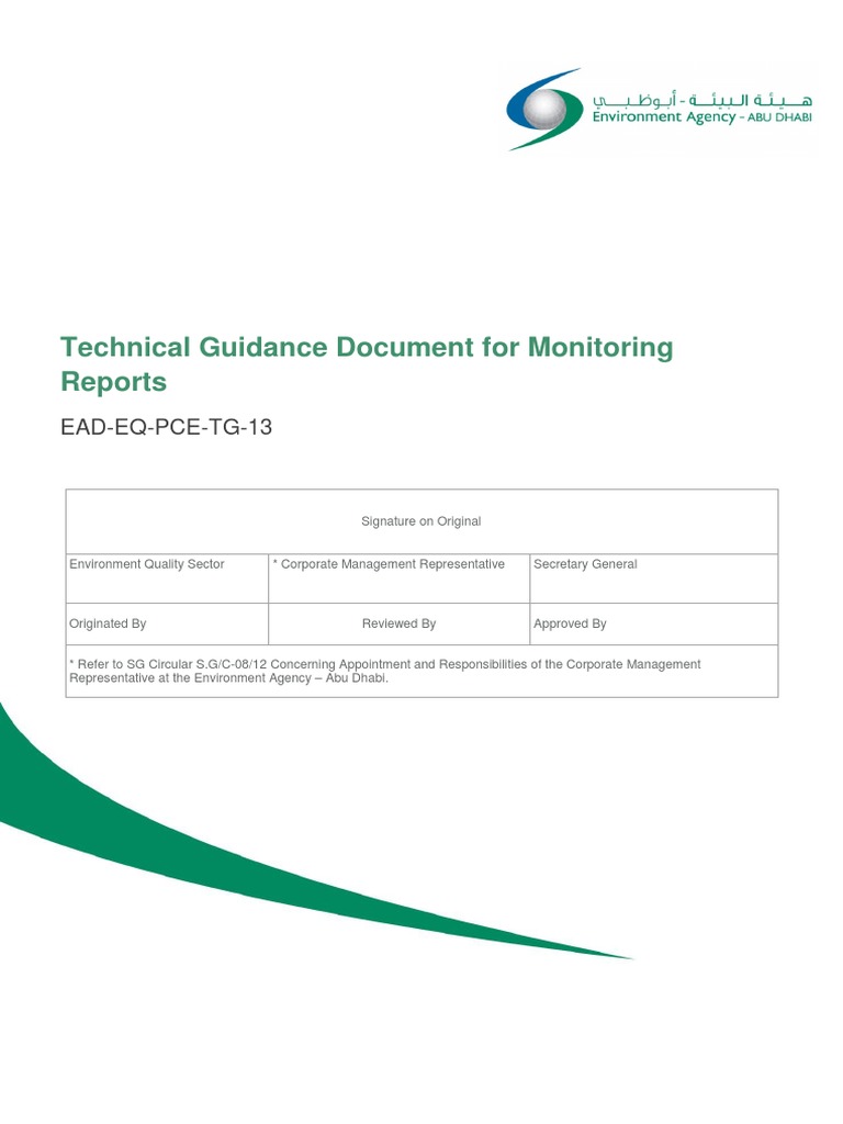 Technical Guidance Document For Monitoring Reports | PDF | Waste | Air Pollution