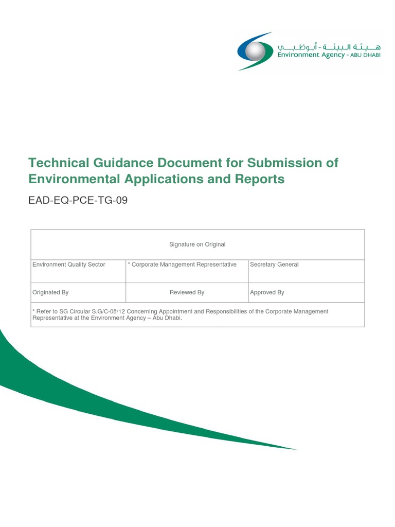 Technical Guidance Document For Submission of Environmental ...