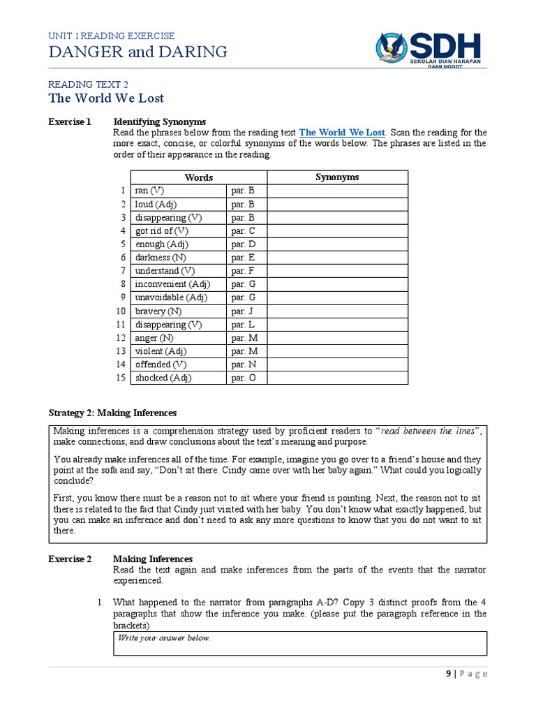 Unit 4 Reading Exercise 2 | PDF | Reading Comprehension | Anger