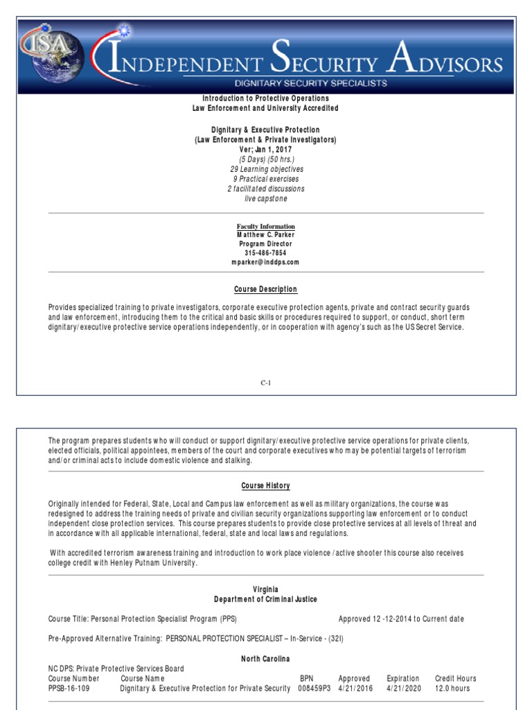 Introduction For Private Security and LEO To Dignitary Protection ...