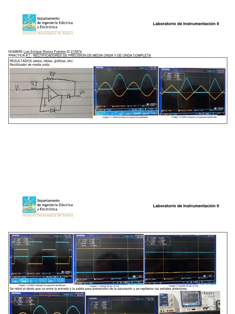 Practica 7 Intrumentacion | PDF | Rectificador | Diodo