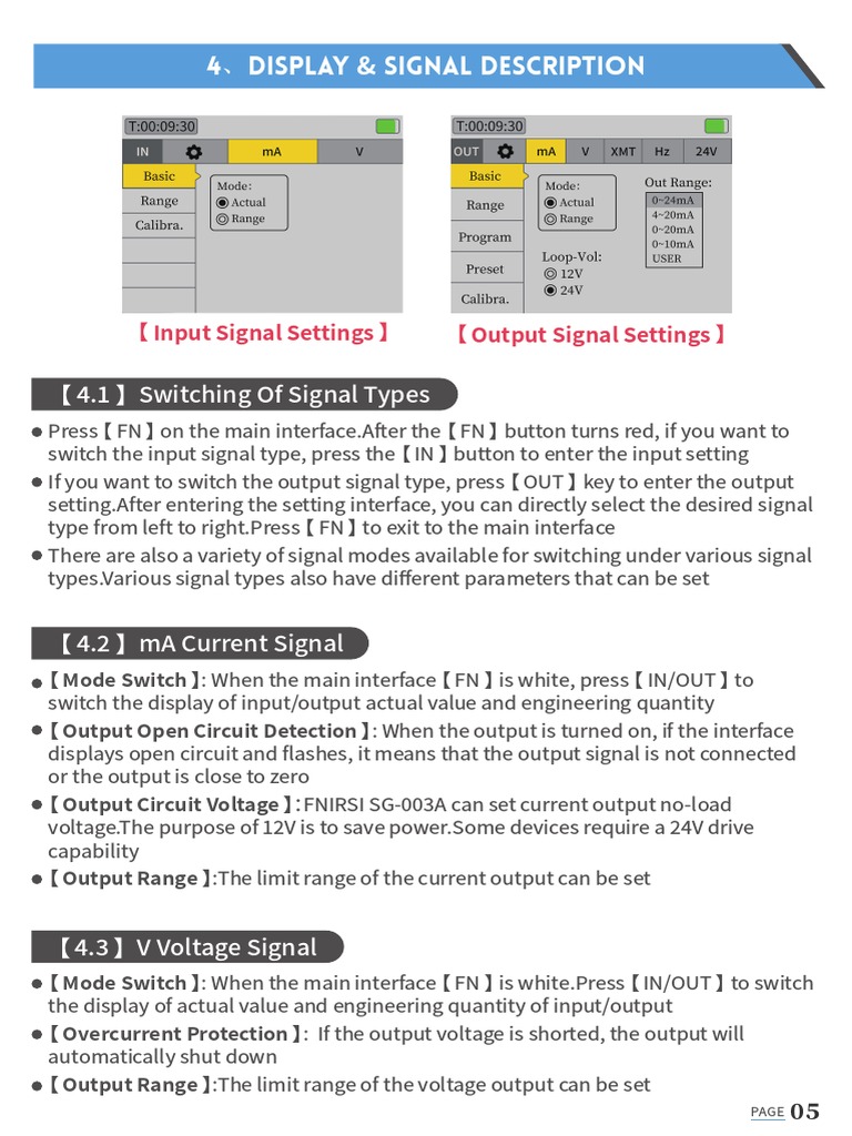 FNIRSI SG-003A Product Manual V0.2-8-20 | PDF | Power Supply | Vacuum Tube