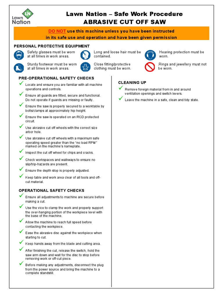 SWP_Saw_Abrasive_Cut_Off_AS545 | PDF | Abrasive | Industrial Processes