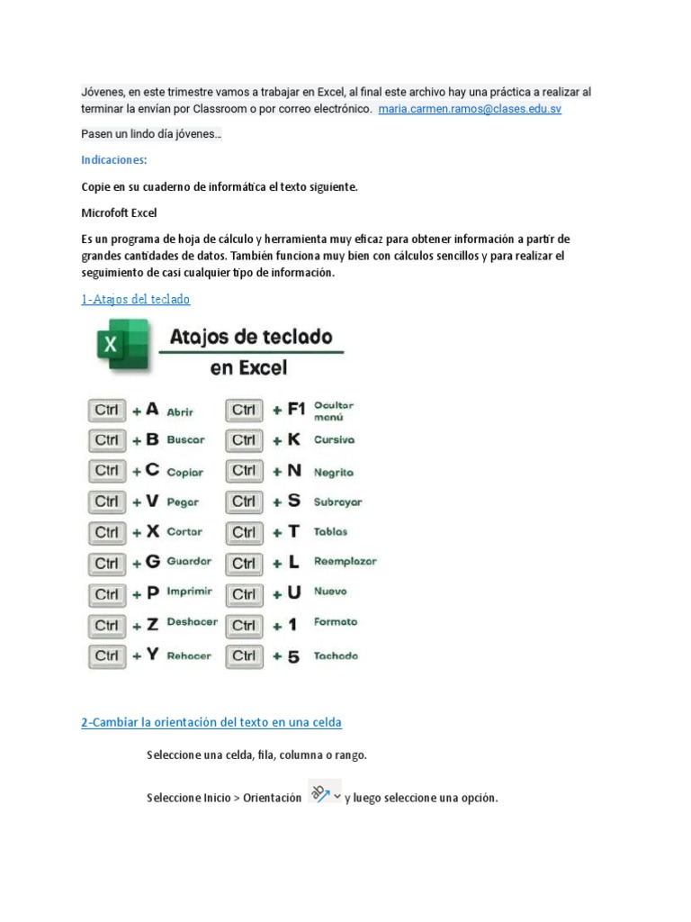 Excel Primer Año Bachillerato | PDF