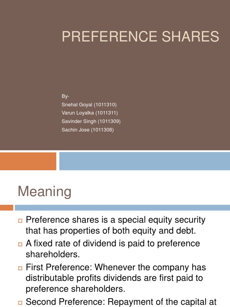 Preference Shares | PDF | Preferred Stock | Dividend