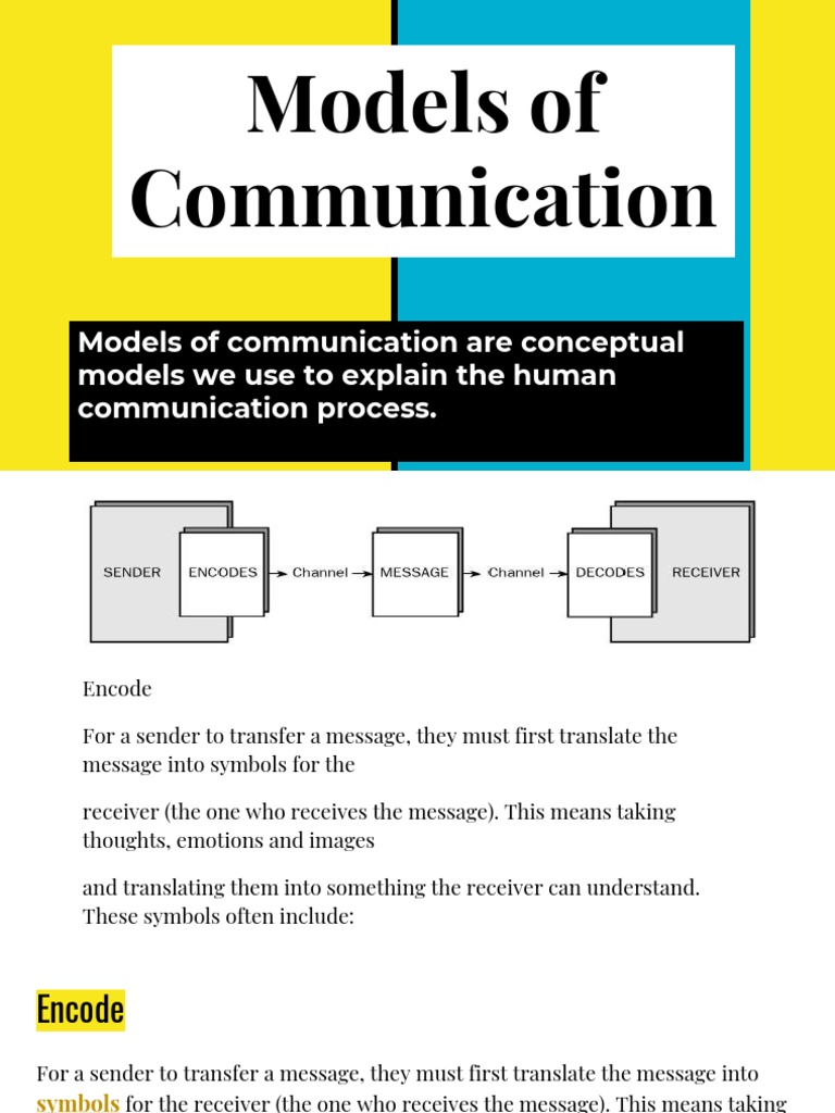 Models of Communication: Models of Communication Are Conceptual Models ...