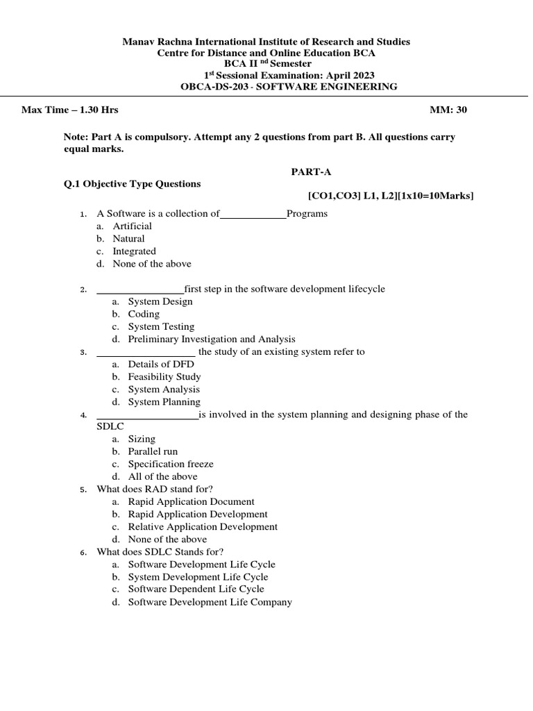 BCA - Software Engineering | PDF | Software Development Process ...