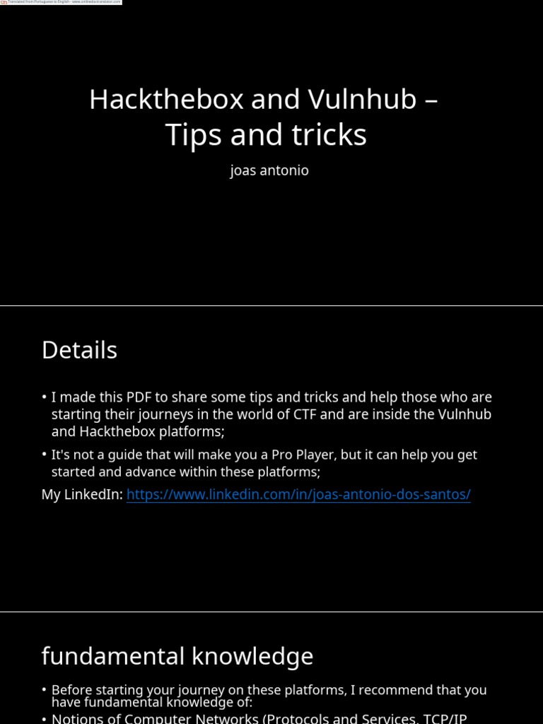 Hackthebox and Vulnhub | PDF