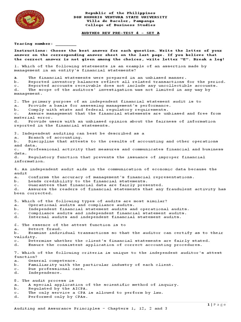 Pre Test 4 SET A | PDF