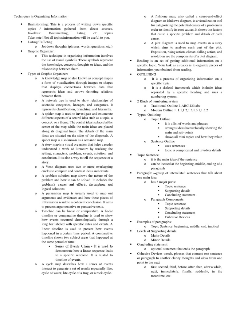 Effective Information Organization Techniques | PDF | Information ...