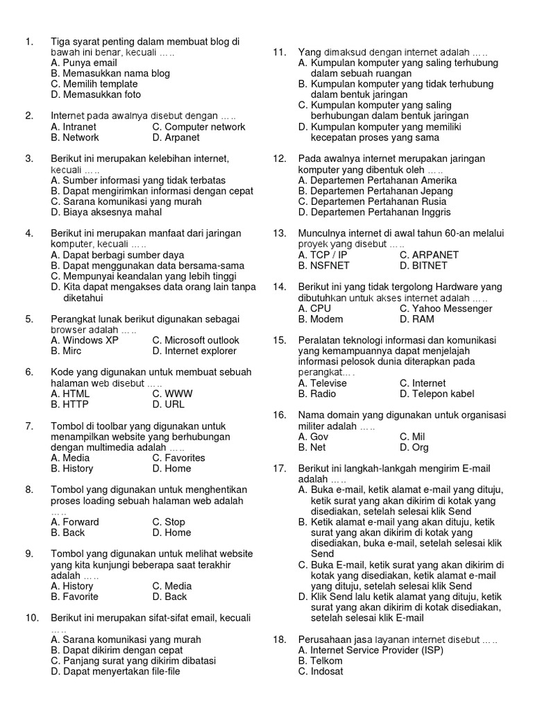 Master Soal TIK IX | PDF