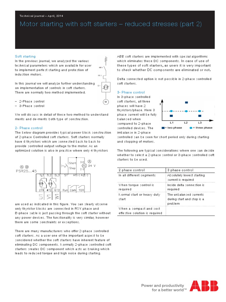Soft Starter To Reduce Mechanical and Electrical Stresses Part 2 | PDF | Electric Motor ...