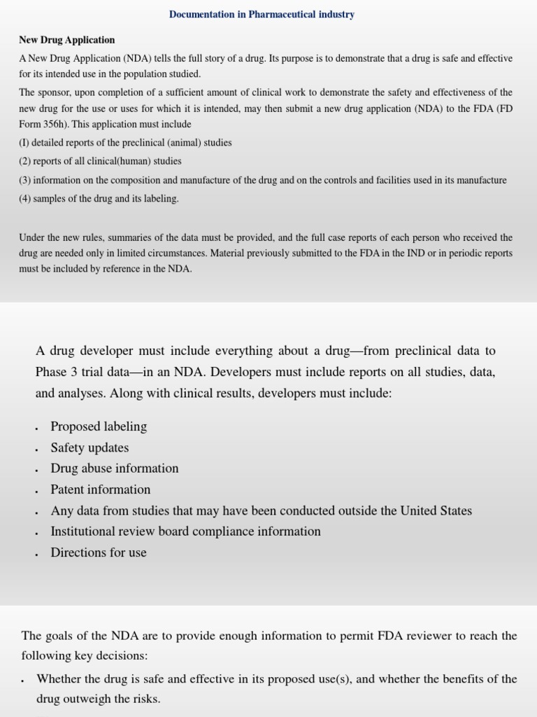 Nda 1 | PDF | Food And Drug Administration | Pharmacology