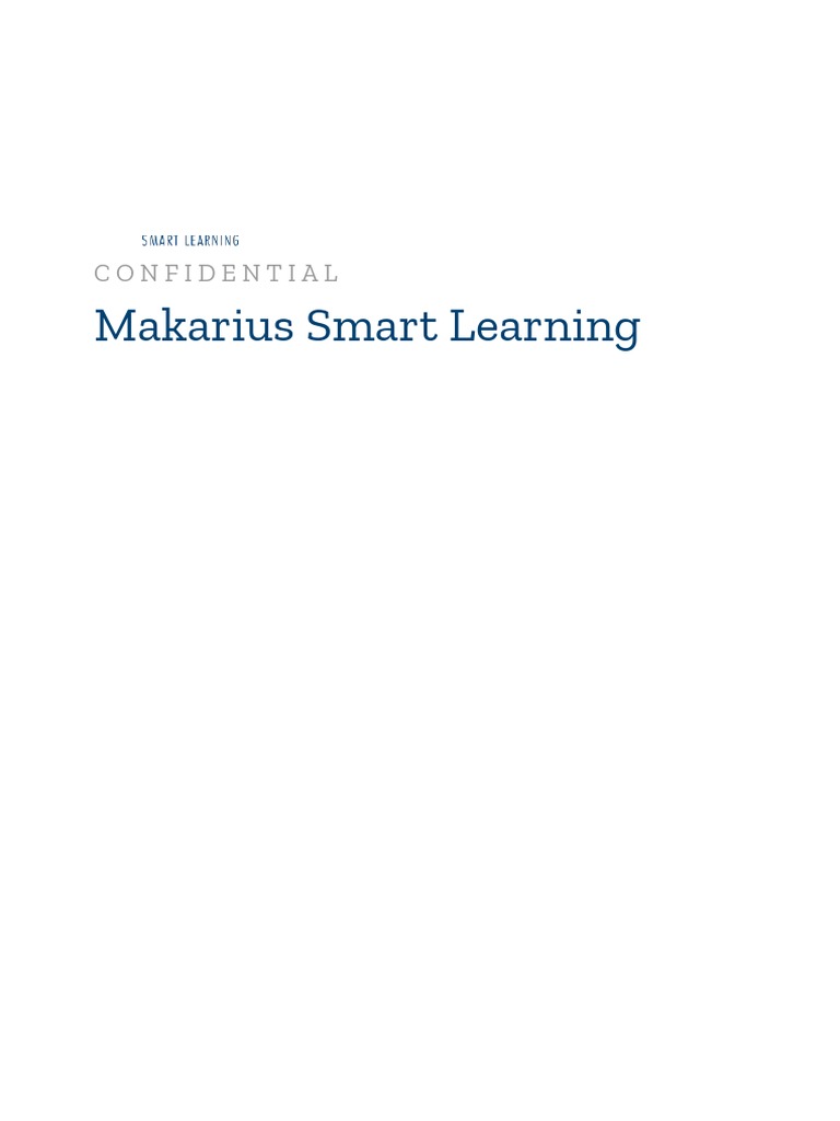 Makarius Smart Learning: Confidential | PDF | Educational Technology | Marketing