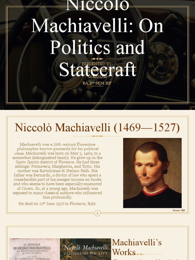 Niccolò Machiavelli Presentation | PDF | The Prince | Niccolò Machiavelli