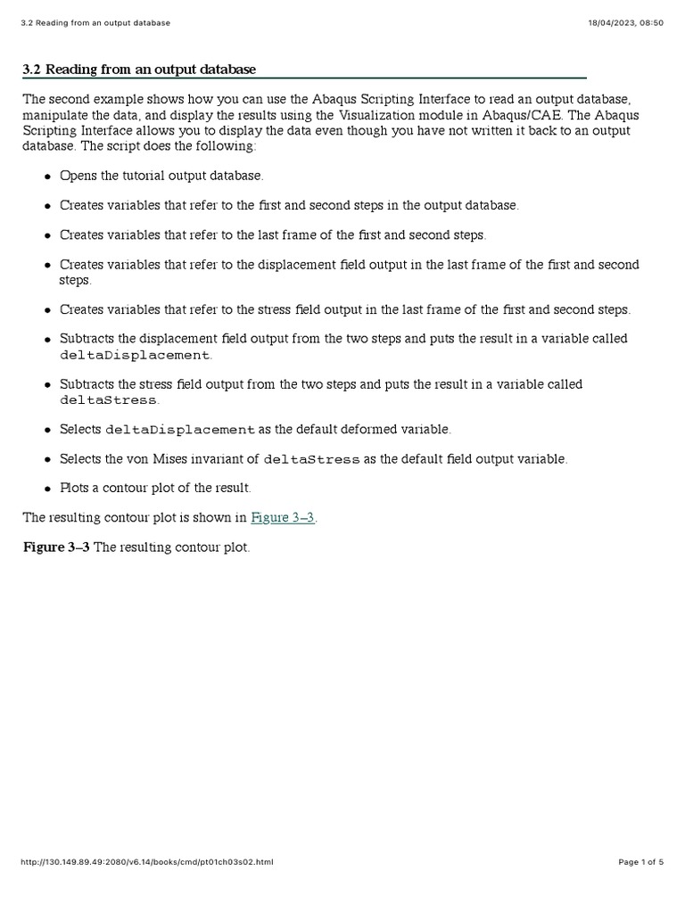 Abaqus - Reading From An Output Database | PDF | Computers