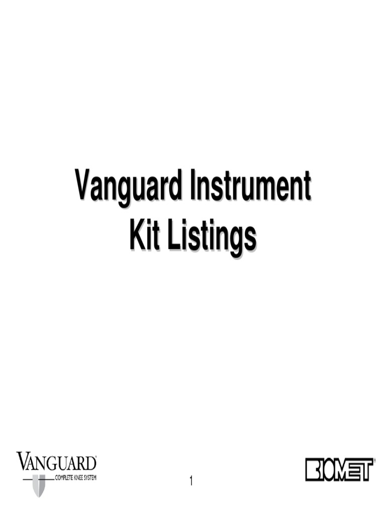 Vanguard 360 Surgical Instrument Guide | PDF | Equipment | Lower Limb ...