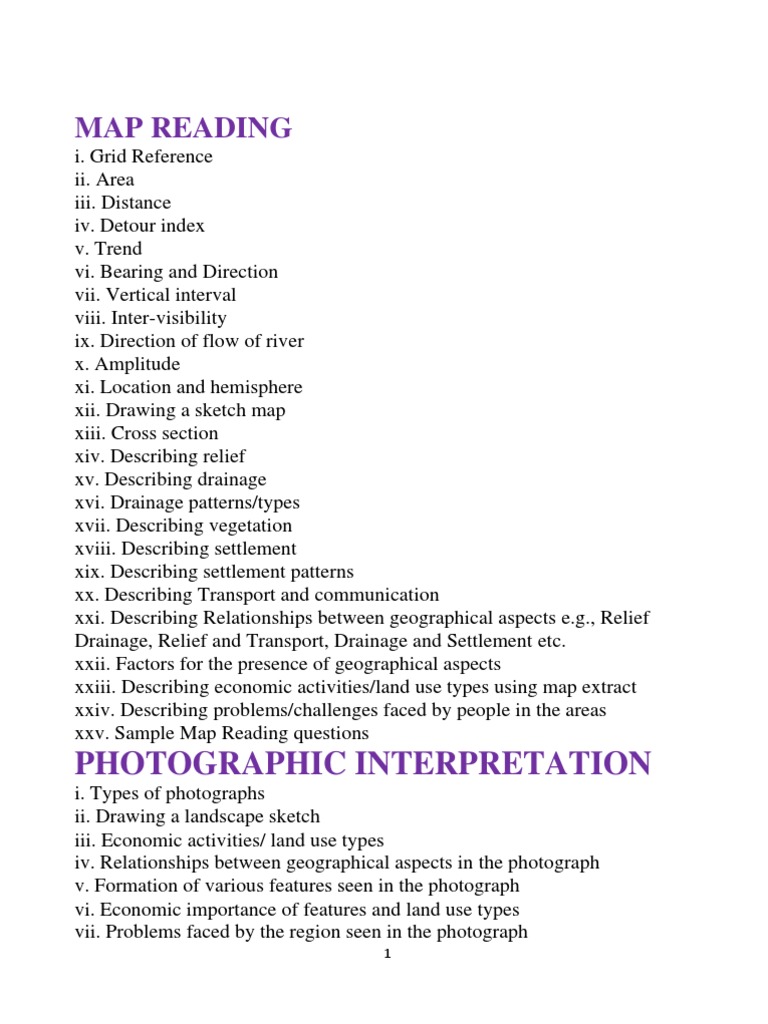 Mapwork, Photographic Interpretation, Fieldwork | PDF | Drainage Basin ...