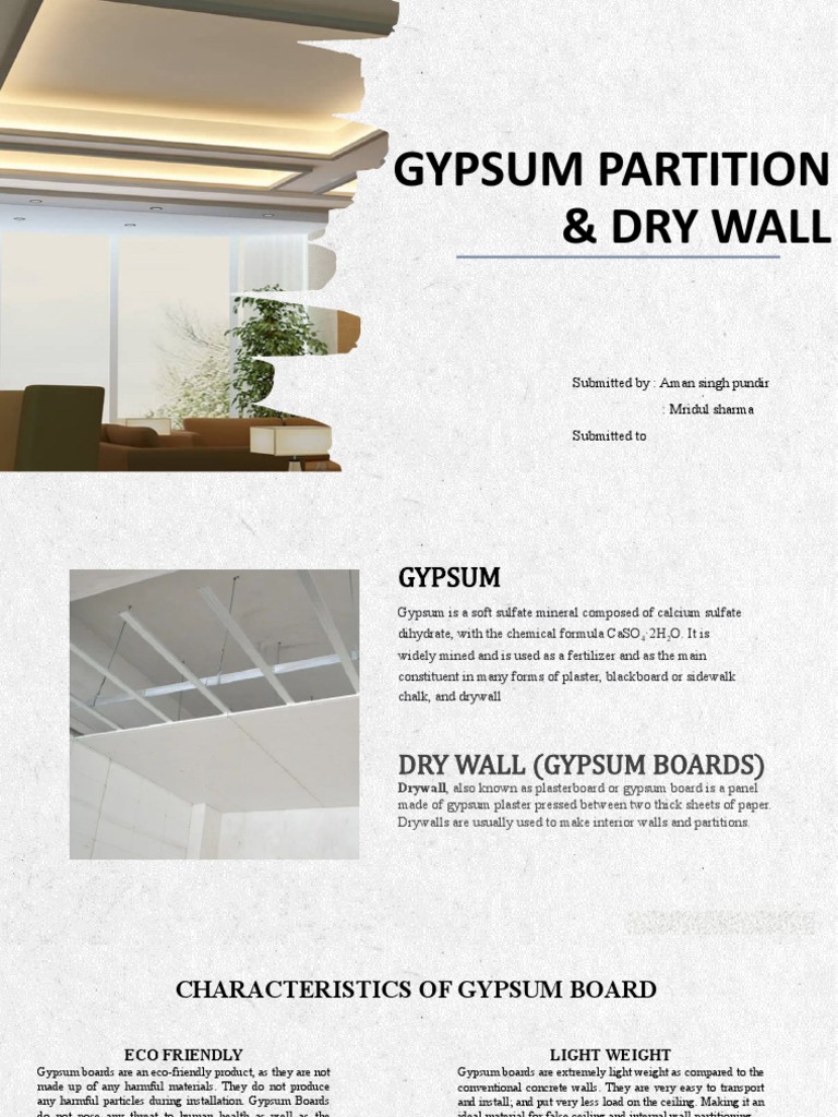 Gypsum Partition & Dry Wall: Alpine | PDF | Drywall | Wall