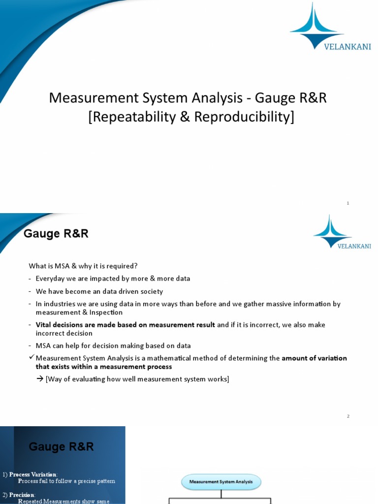Measurement System Analysis - Gauge R&R (Repeatability ...