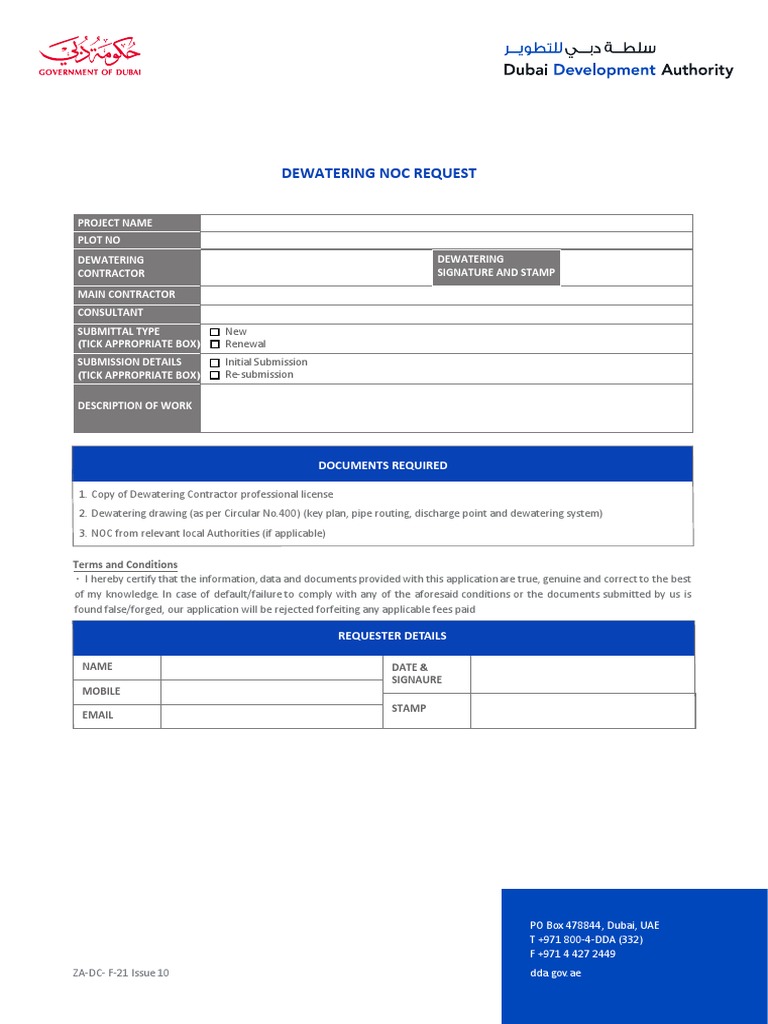 Dewatering Noc Request | PDF