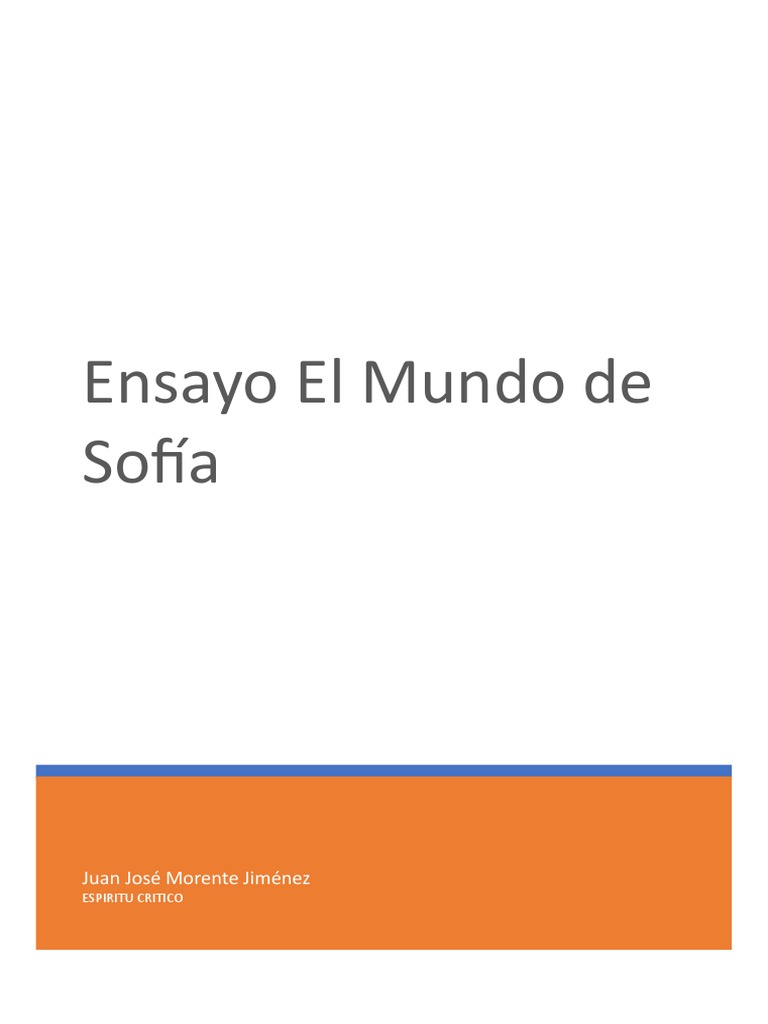 Ensayo El Mundo de Sofia | PDF | Marketing | Conocimiento