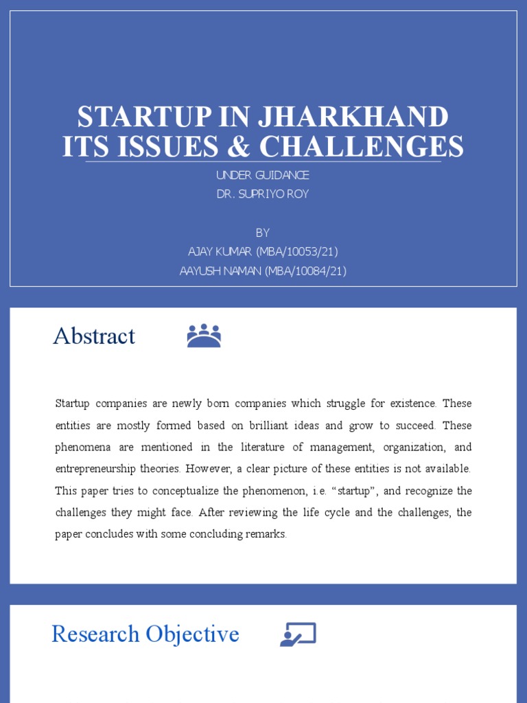 Startup Challenges in Jharkhand | PDF | Entrepreneurship | Startup Company