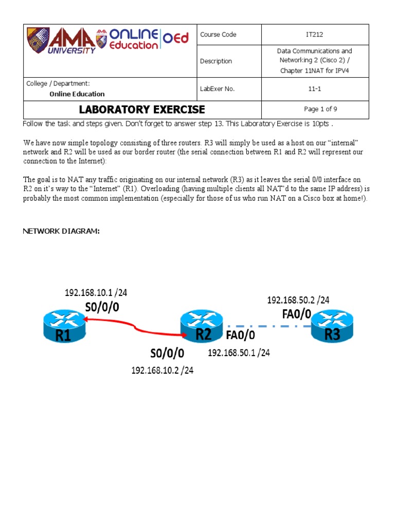 Week013 Lab10 | PDF | Ip Address | Router (Computing)
