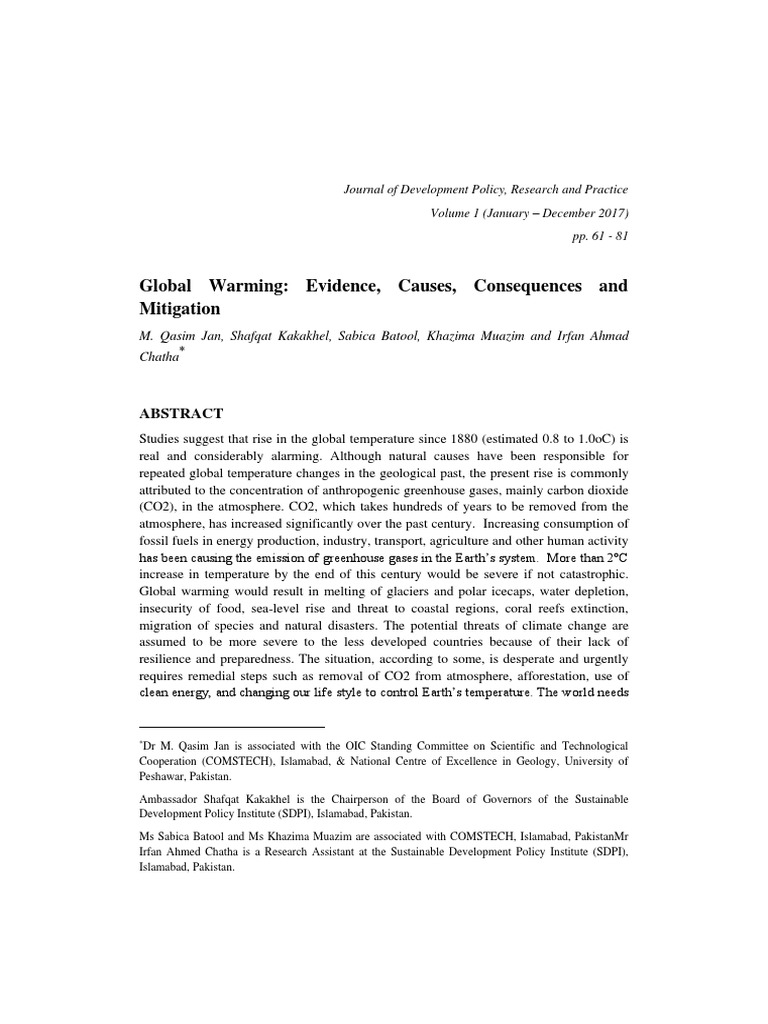 Global Warming: Evidence and Impact | PDF | Climate Change | Greenhouse Gas