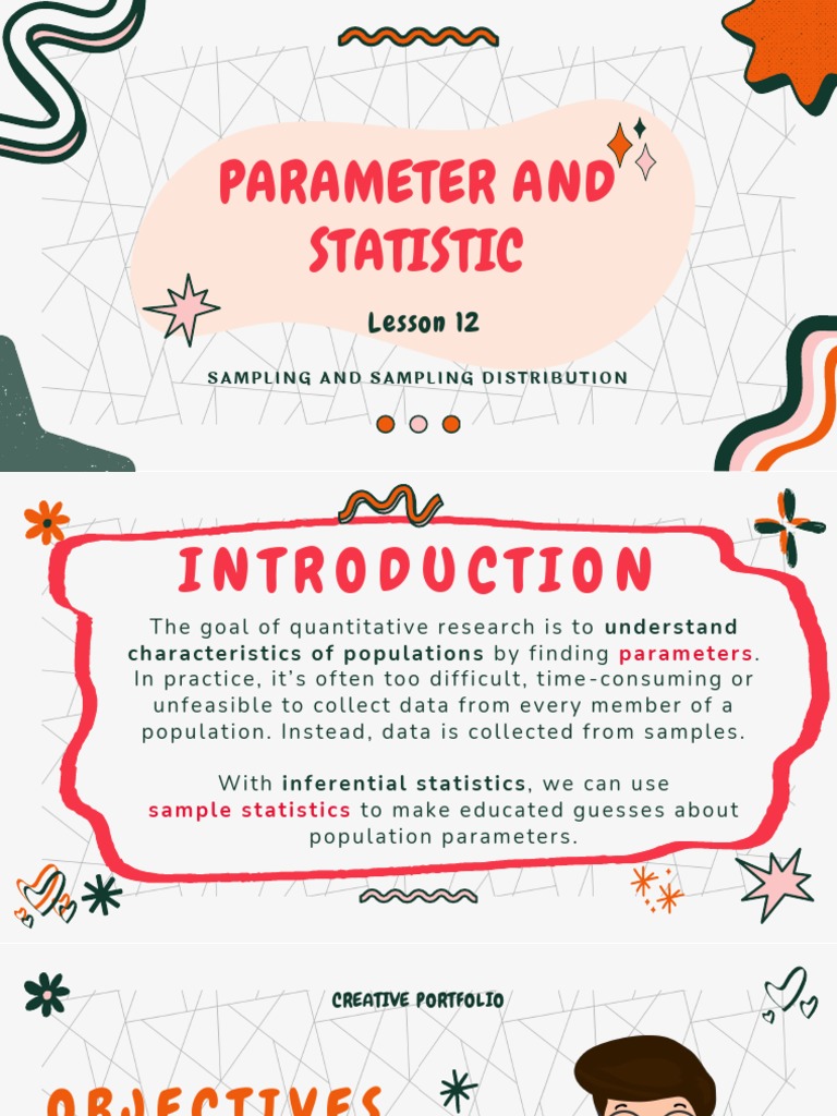 Lesson 12 - Parameter and Statistic | PDF | Statistics | Standard Deviation