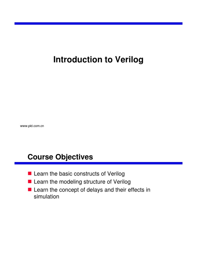 Introduction To Verilog | PDF | Hardware Description Language | Computer Programming