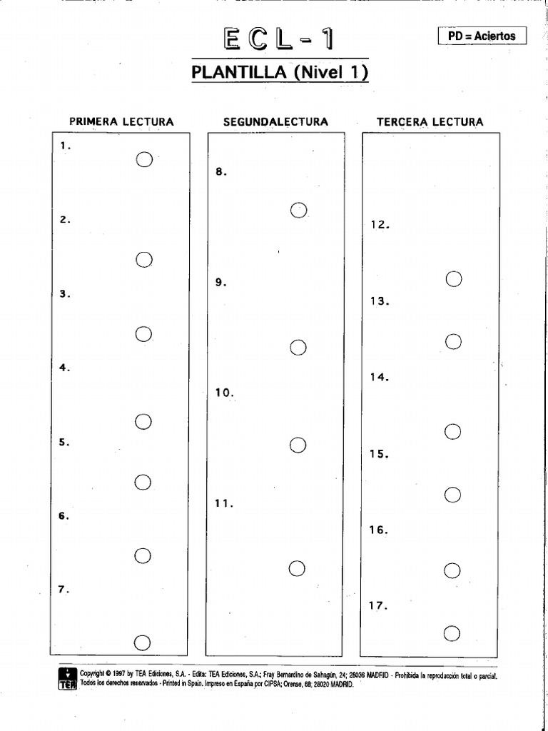 ECL-1 Plantilla Corrección | PDF
