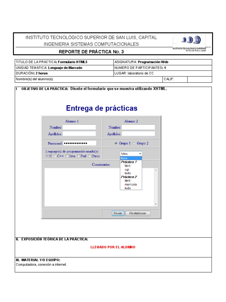 Práctica: Formulario HTML5 | PDF | Informática