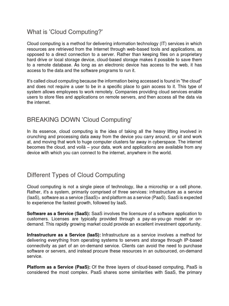 Cloud Computing | Download Free PDF | Cloud Computing | Software As A Service