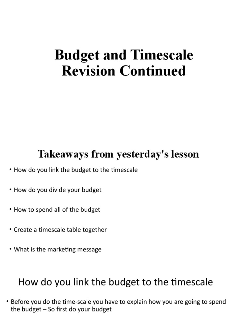 Budget and Timescale for Marketing Campaign | PDF | Career & Growth ...