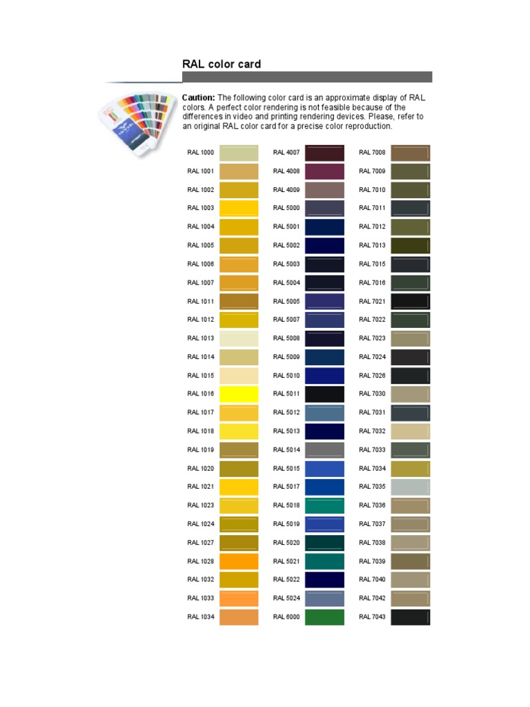 RAL Color Card Overview | PDF | Media Technology | Graphic Design